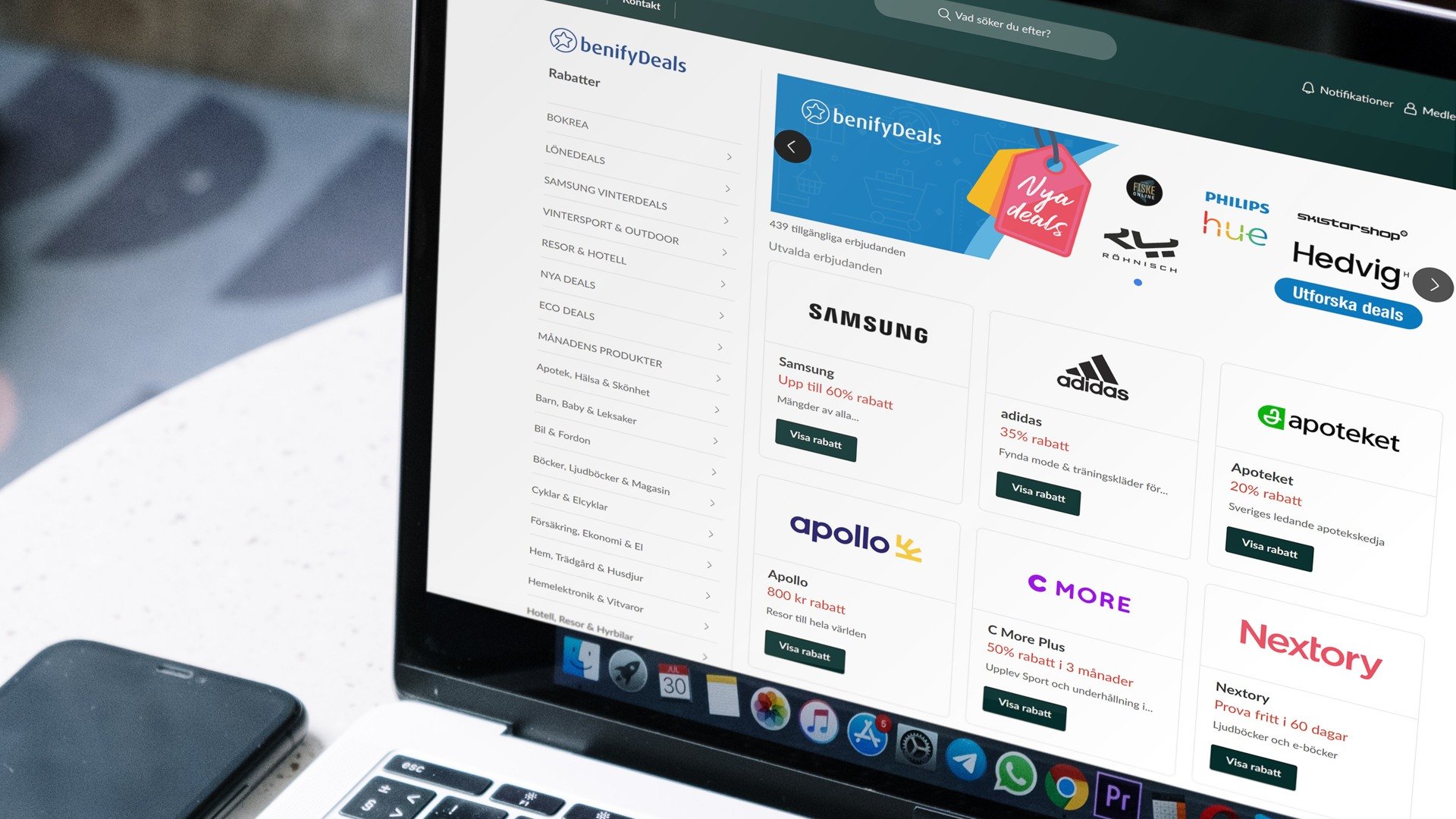 Hundratals medlemsrabatter i Benify Deals